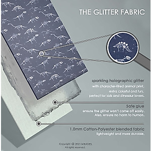 mibasies Glittery Pencil Case for Kids Glitter Little Girls Pen Pouch (Purple Dinosaur)