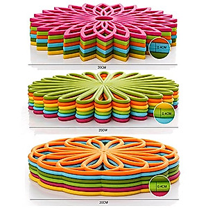 ME.FAN Silicone Trivet - Trivet Mat - Kitchen Hot Pads for Pots/Hot Dish Insulated Teapot Trivet Flexible Durable Non Slip Large Coasters 3 Set Yellow, Diameter: 7.87"