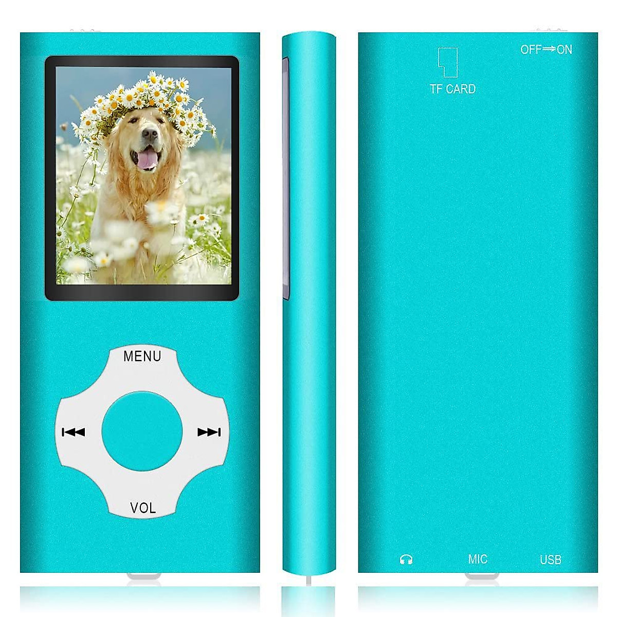 MP3 Player / MP4 Player, Hotechs MP3 Music Player with 32GB Memory SD Card Slim Classic Digital LCD 1.82'' Screen Mini USB Port with FM Radio, Voice Record (Blue)