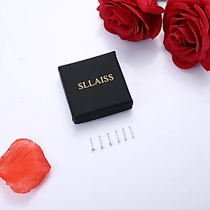 Sllaiss 6 Pcs 20G Nose Ring Studs 925 Sterling Silver Nose Piercings Set for Women 1.5mm 1.8mm 2mm 2.5mm 2.8mm 3mm Body Jewelry