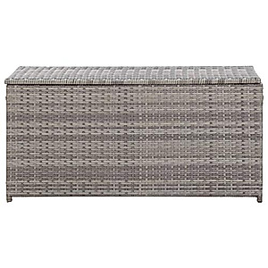Canditree Outdoor Large Storage Box Rattan, Deck Box Storage Container for Patio Poolside Garden (39.4"x19.7"x19.7")