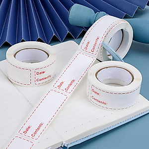 150Pcs Removable Freezer Labels, Waterproof Food Storage Stickers, Refrigerator Freezer Paper Label, Self-Adhesive Food Reminder Date Labels Roll for Home Restaurant Kitchen Containers Use (Red)