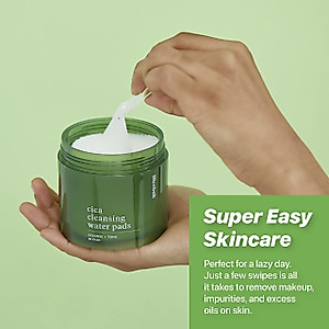 Meebak Makeup Wipes Remover Pads - For Sensitive Skin, Cica Korean Facial Wipes for Eye, Face, Pores