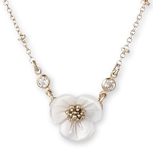 Lonna & Lilly Women's Necklace 16 Inch Flower Pendant - Gold Tone/White, One Size