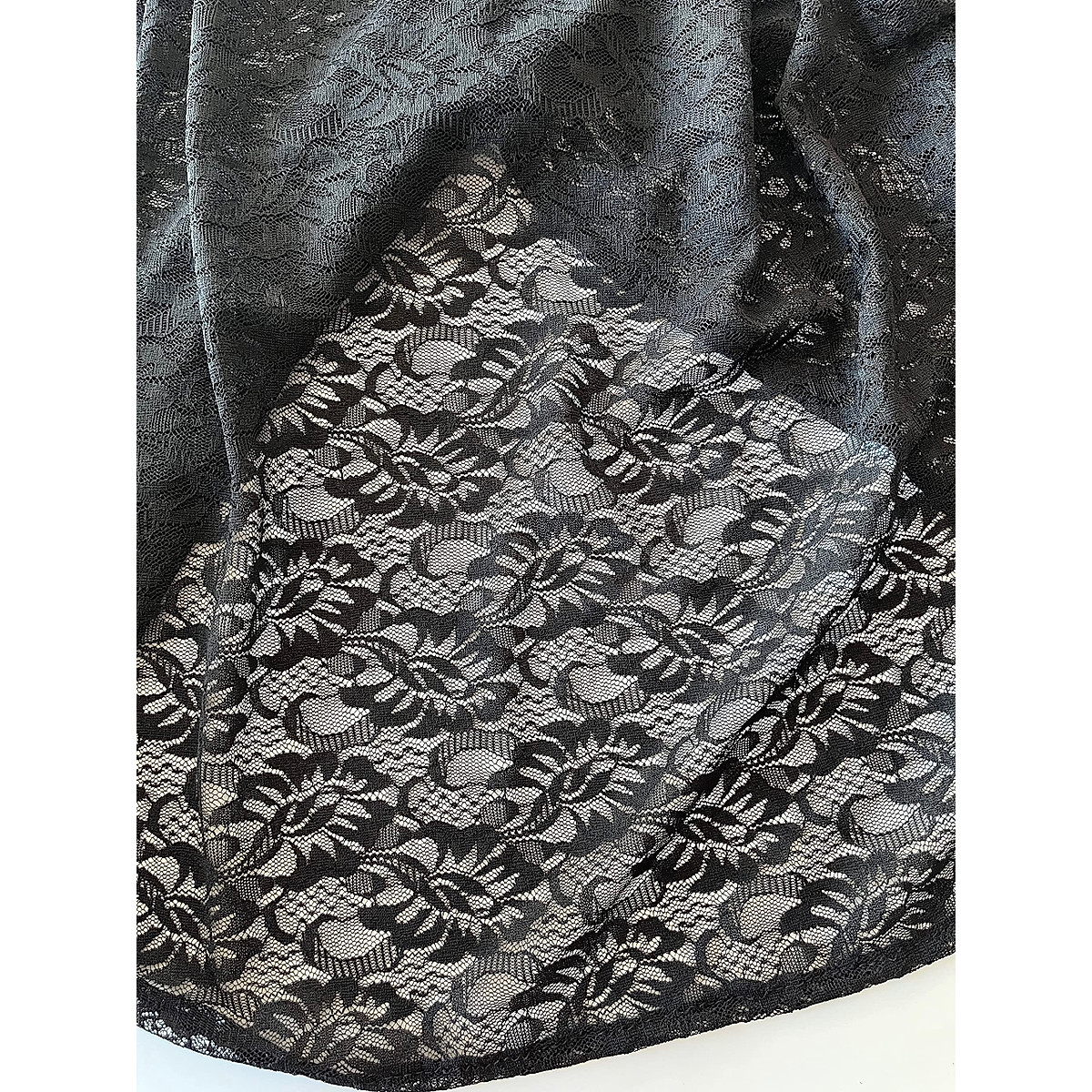 Grettytling Soft and Comfortable Mantilla Veils 5 Colors Spanish Style Lace Infinity Veil Mantilla Latin (Black-Infinity)