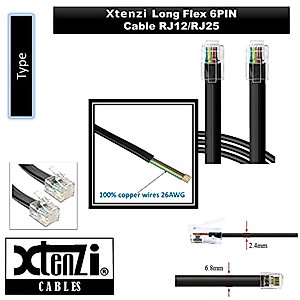 Xtenzi 6Pin Flex Cable XTFC Wire Accessory XT91615 for Amp Remote Knob Compatible with Image Dynamics Q Series Amplifiers