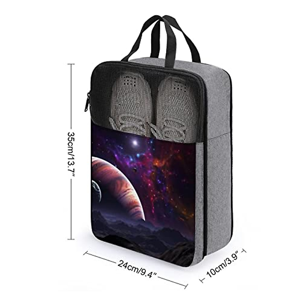 Frcavbin Galaxy Nebula Outer Space Travel Shoe Bag Shoes Carrier with Handle and Zipper Foldable Shoe Puches Organizer for Home storage School starts
