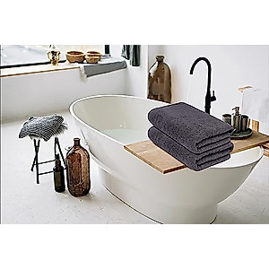 Brooklyn Linen Beach Towel Set | 45x75 Inches Pack of 2 | Oversized & Lightweight | Highly Absorbent & Quick Dry | Large Thick Bath Sheets | Premium Quality Towel | Charcoal Grey