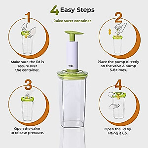 Shop LC Food Saver Containers for Vacuum Seal - BPA Free - Preserve Juice & Liquid for Longer, Stackable, Airtight Juice Container (1 pcs + Vacuum Sealer Pump)