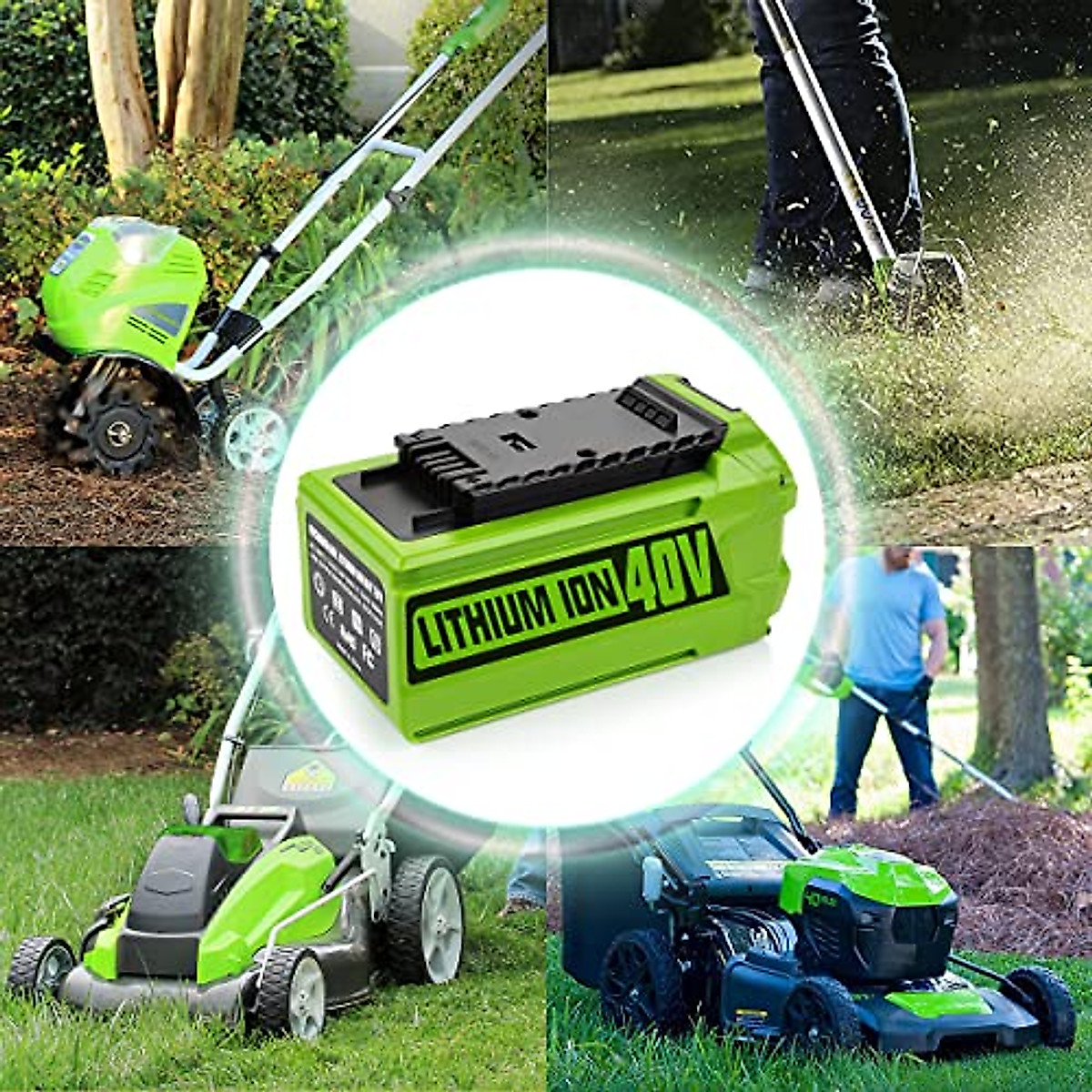 ANTRobut 6.0Ah Replacement Greenworks 40V Battery 29472 29462 for Greenworks 40V G-MAX 29252 20202 22262 25312 25322 20642 22272 27062 2901319 Smart USB 40V Lithium-Ion Battery