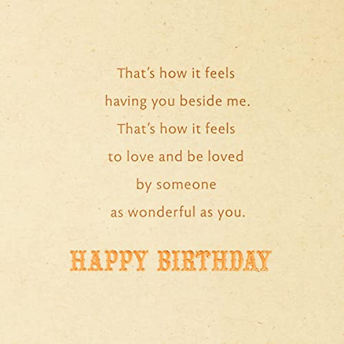 Hallmark Romantic Birthday Card (Gold and Green Leaf)