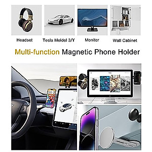 Jkoailiwi 180° Adjustable & Flip Continuity Camera Monitor Mount, Dual Screen Magnetic Phone Holder for Laptop, Slim MacBook Webcam Mount Compatible with MagSafe iPhone 15/14/13/12 & All Phones