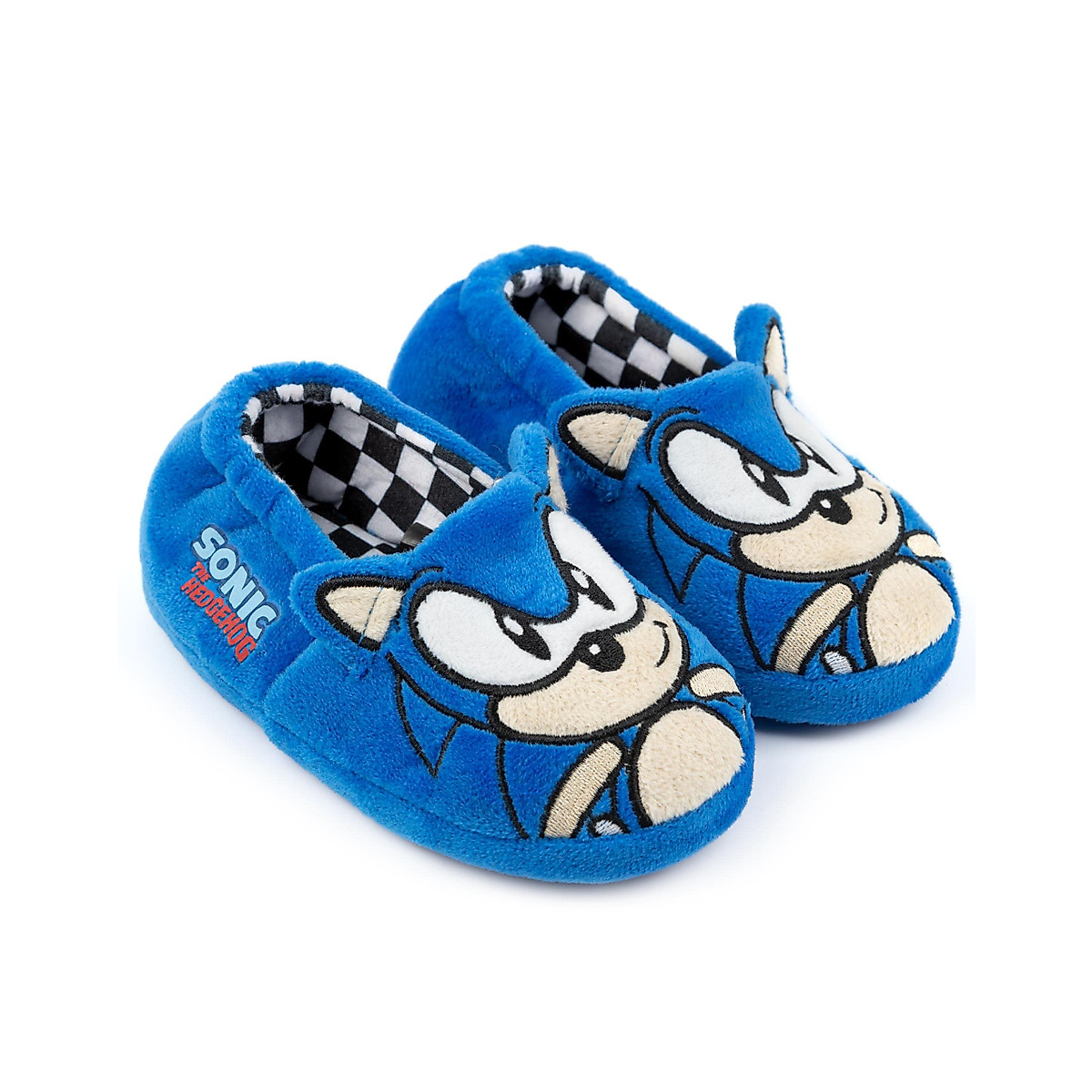 Sonic The Hedgehog Slippers Kids Plush Embroidered Face 3D Character Shoes 13.5 US Big Kid