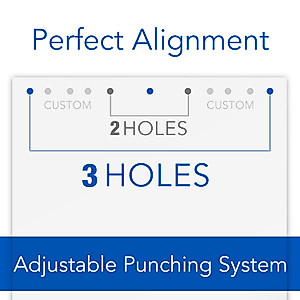 Swingline Desktop Hole Punch, 2- 3 Hole Puncher, Precision Pro, 10 Sheet Punch Capacity, Adjustable, Black/Silver (74037)