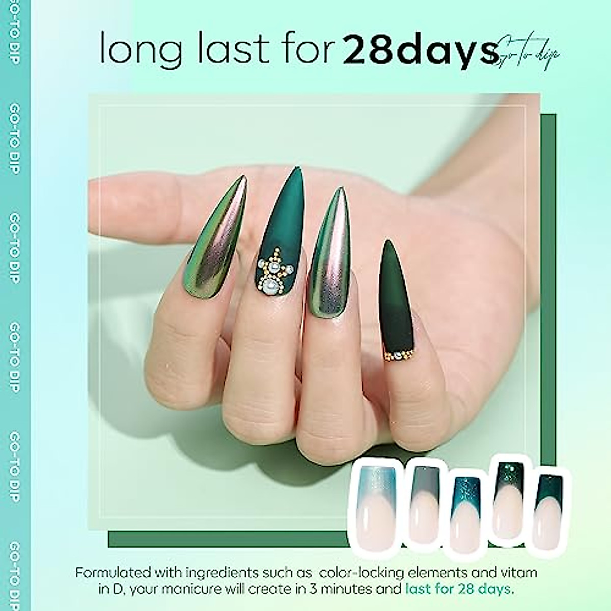Modelones Ethereal Green Gel Nail Polish Set - 6 Colors Mermaid Lagoon Gel Polish Kit Dark Green Glitter Turquoise Gel Polish Soak Off LED Nail Lamp Gel Nail Kit Home Gifts DIY Salon for Women