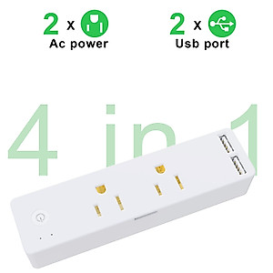 Toxaoii Mini WiFi Smart Plug, Outlet Extender Dual Socket Plugs with USB, Surge Protector with Remote Control and Timer Function, Compatible with Alexa, Google Assistant, No Hub Required