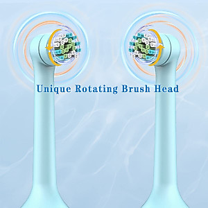 MaLageB Sonic Electric Toothbrush for Adults, Round Rotating Head , 40000 VPM,with 5s Timer 3 Brush Heads Waterproof Rechargeable Toothbrush (Blue)