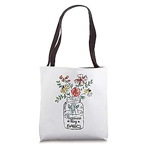 Happiness is Being a Babci Floral Tote Bag