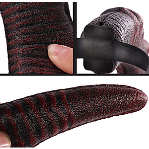 L'VOW Gothic Demon Horn Headband Realistic Long Devil Horn Headpiece for Halloween Costume Cosplay (Red)