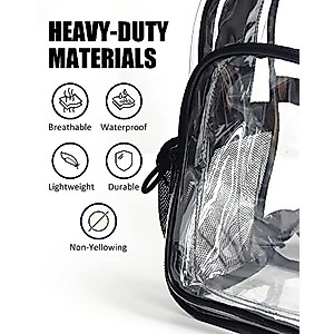 Fmeida Small Clear Backpack Stadium Approved Heavy Duty Clear Mini Backpack Transparent PVC See Through Bags for Concert Work Sport Games Concerts Security Travel