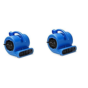 B-Air VP-25 1/4 HP 900 CFM Air Mover for Water Damage Restoration Carpet Dryer Floor Blower Fan Home and Plumbing Use, Blue (2 PACKS)