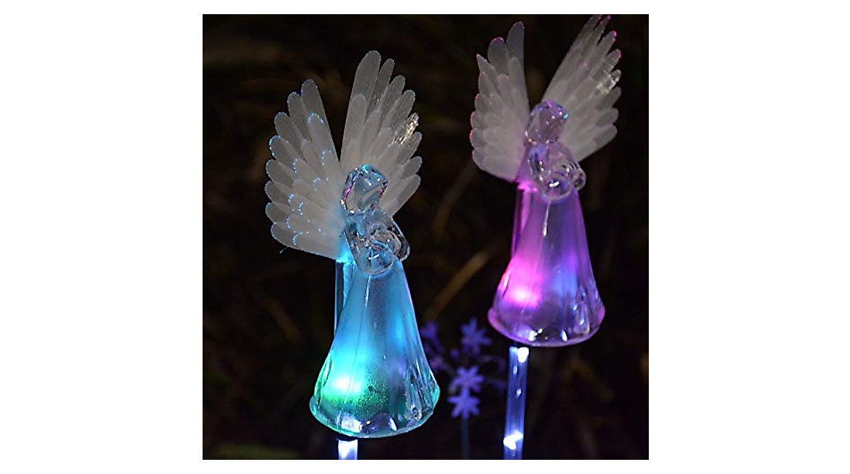 Outdoor Solar Angel Statues - 2 Pack for Garden & Cemetery Decor