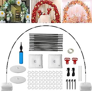 Kaucytue Balloon Arch Kit, 10Ft Width & 9Ft Height Adjustable Balloon Arch Stand, Balloon Arch Frame with Base for Birthday Party Decorations Wedding Baby Shower