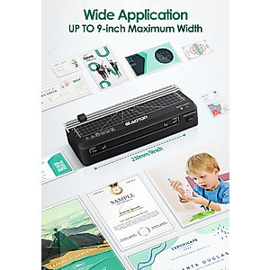 A4 Laminator, 9 inches Laminator Machine Built in Paper Trimmer with 30pcs Thermal Laminating Pouches Sheets, Corner Rounder, 70s Fast Warm-up, Portable Personal Laminator for Home/Office/School