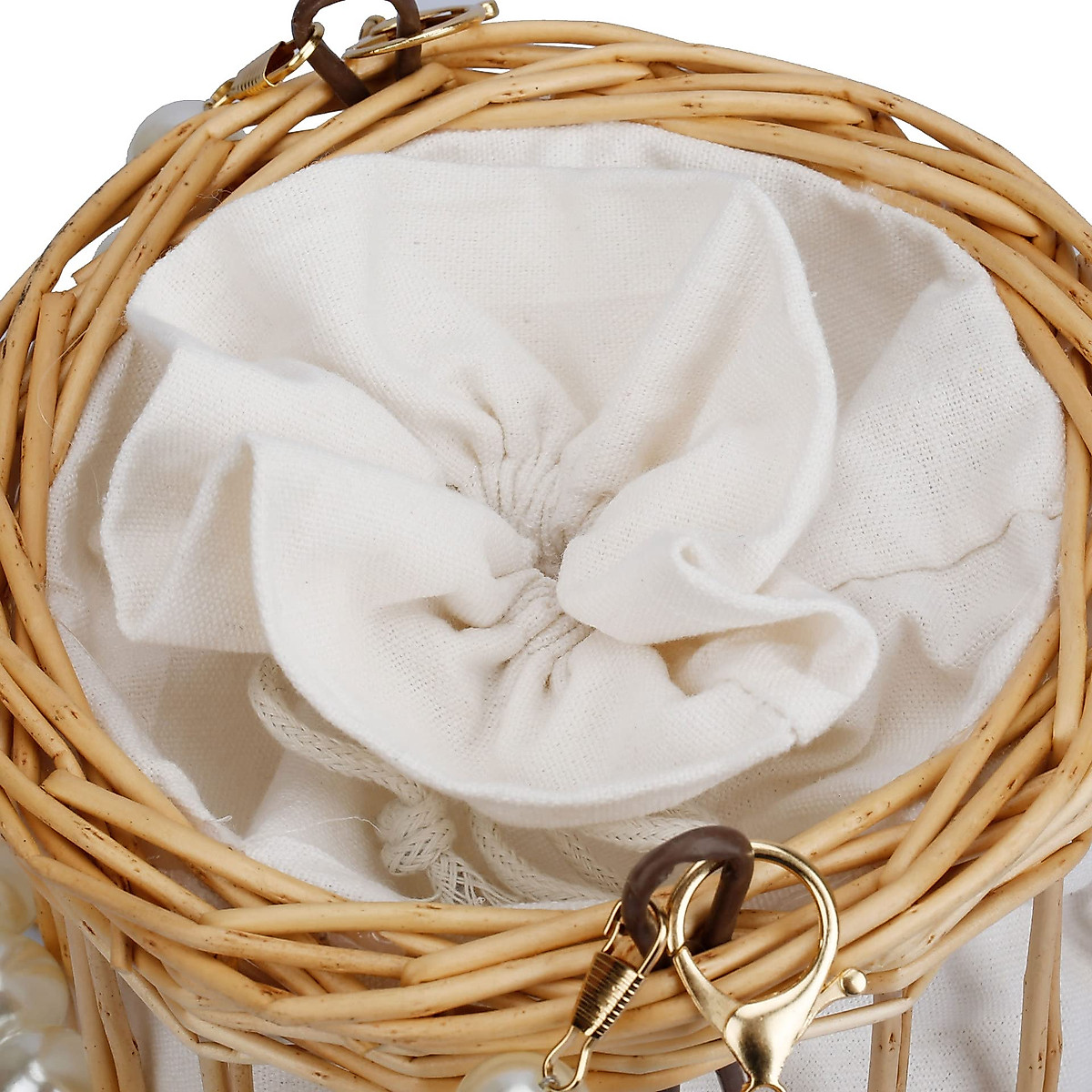 Wicker Purse Handbag Round Crossbody Bag For Women Summer Beach Straw Phone Tote