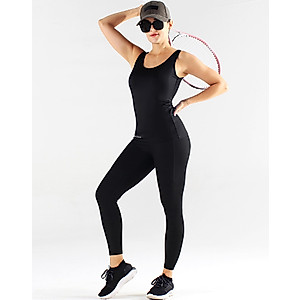 NELEUS Women's 3 Pack Running Compression Tank Top with Bra,8087,black/grey/white,X-Large