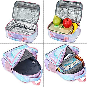 YCBB Kids Backpacks for Girls Princess School Backpack Set with Lunch Tote Bag Lightweight Preschool Kindergarten Elementary School Backpacks