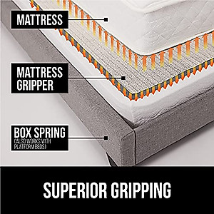 Gorilla Grip Mattress Grip Pad and Incontinence Pad, Mattress Gripper Size Twin, Incontinence Pad Size 52x44 in White, 2 Item Bundle