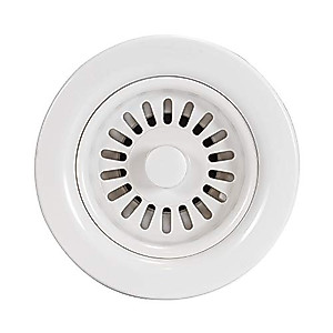 EZ-FLO 30006 Removable Kitchen Sink Basket Strainer Stopper Drain Assembly Kit, Economy White ABS Body, 3-1/2-inch to 4-inch Opening