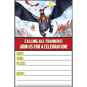 NATURAL BEHAVIOUR 20x how to train Birthday Invitations and Envelopes – Fill-in Happy Birthday Party Invitations for Kids, 6X4 Inches, Postcard Style