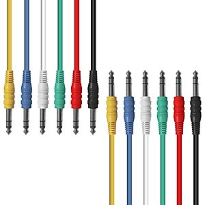 AxcessAbles 3ft 1/4" TRS to 1/4" TRS Multi-Color Balanced Stereo Patch Cables (6-Pack) | Speaker Patch Cables, 3ft 6.35mm Studio Patch Cables | Quarter Inch TRS Cable Pack 3ft (6-Pack)