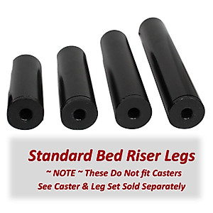 5" Steel Adjustable Bed Riser Legs, Set of 4