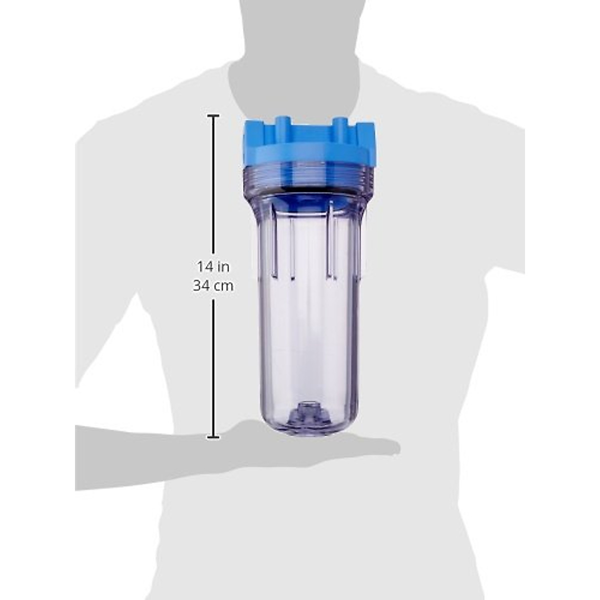 Pentair Pentek 150072 Traditional Standard Filter Housing, 3/4" NPT #10 Clear Water Filter Housing with Mounting Bracket Cap, 10-Inch, Blue/Clear