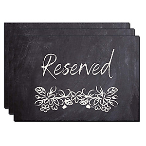 15 Reserved Signs for Tables Wedding Reception | Reserved Table Cards | Table Setting Cards |Vintage Chalk Design | 4 x 6 Double Sided Print | Party Events