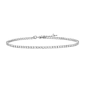 PAVOI 14K Gold Plated Charm Link Flat Gold Anklets for Women (Tennis, white gold plated)