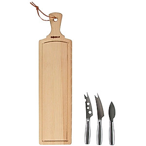 Boska Stainless Steel Cheeseboard Knife Set Amigo - For All Types of Cheese - Multi-Functional Cheese Slicer - Handheld Slicer - Silver Non-Stick - Dishwasher Safe - For Kitchen Cooking