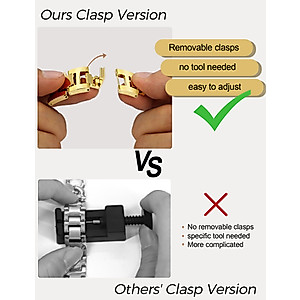 JR.DM Gold Watch Bands for Women Compatible with Apple Watch Band 42mm 44mm 45mm Adjustment Metal Band Cowboy Steel Chain Bracelet for iWatch Series 9/8/7/6/5/4/3/2/1/SE/Ultra (No Case)