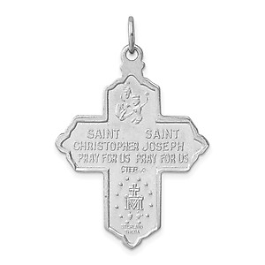 Auriga Fine Jewelry 925 Sterling Silver Rhodium-plated Gold-tone 4-Way Medal Cross Pendant Gift for Women