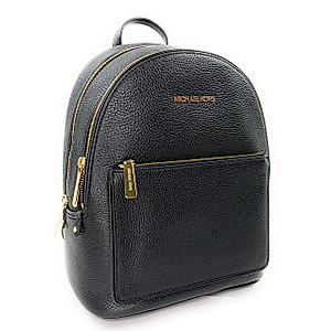 Michael Kors 35T1G4AB2L Black With Gold Hardware Adina Medium Pebbled Leather Backpack
