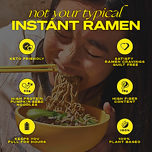 immi Variety Pack Ramen, Black Garlic "Chicken", Tom Yum "Shrimp", Spicy "Beef", 100% Plant Based, Keto Friendly, High Protein, Low Carb, Packaged Noodle Meal Kit, Ready to Eat, 6 Pack
