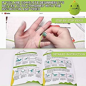 PP OPOUNT Beginner Crochet Kit - Cute Dinosaur, Complete Crochet Kit for Beginners, Starter Pack for Adults and Kids, Bundle Includes Yarn, Hook, Needles, Scissors, Accessories