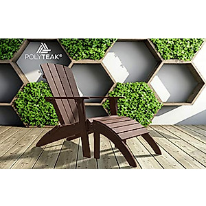 PolyTEAK Outdoor Ottoman, Real Wood Look, All-Weather Outdoor Patio Foot Stool, Outdoor Firepit Foot Rest for Adirondack Chairs (White)