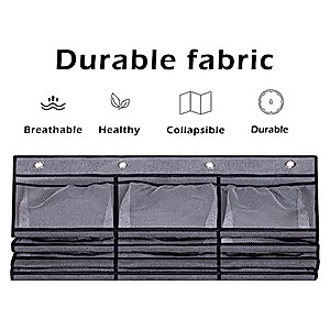 KEETDY 24 Baseball Hat Rack for Door Large Hat Organizer for Baseball Caps with Elastic Pockets Caps Holder Protect and Display Hat Storage