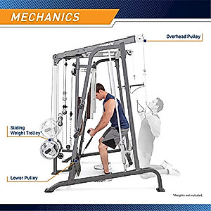 Marcy Smith Cage Workout Machine, Full Body Workout Bench for Home Gym, Gym Equipment with Linear Bearing, Steel MD-9010G (MD-9010)