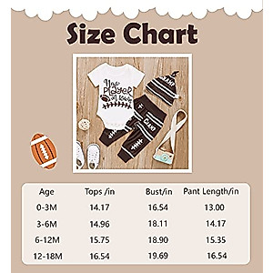 Aslaylme Newborn Baby Boy Clothes Coming Home Outfit New Player in Town Football Romper (Brown, 0-3 Months)