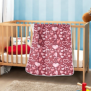 Valentine's Day Baby Blankets for Boys Super Soft Warm Toddler Blankets for Girls Lightweight Crib Blanket Throw Blanket for Nursery Crib Infant Unisex Baby Travel Decor Adult